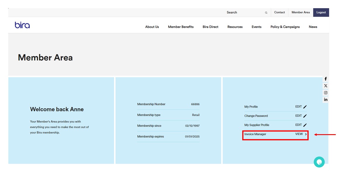 How to access Invoice Manager